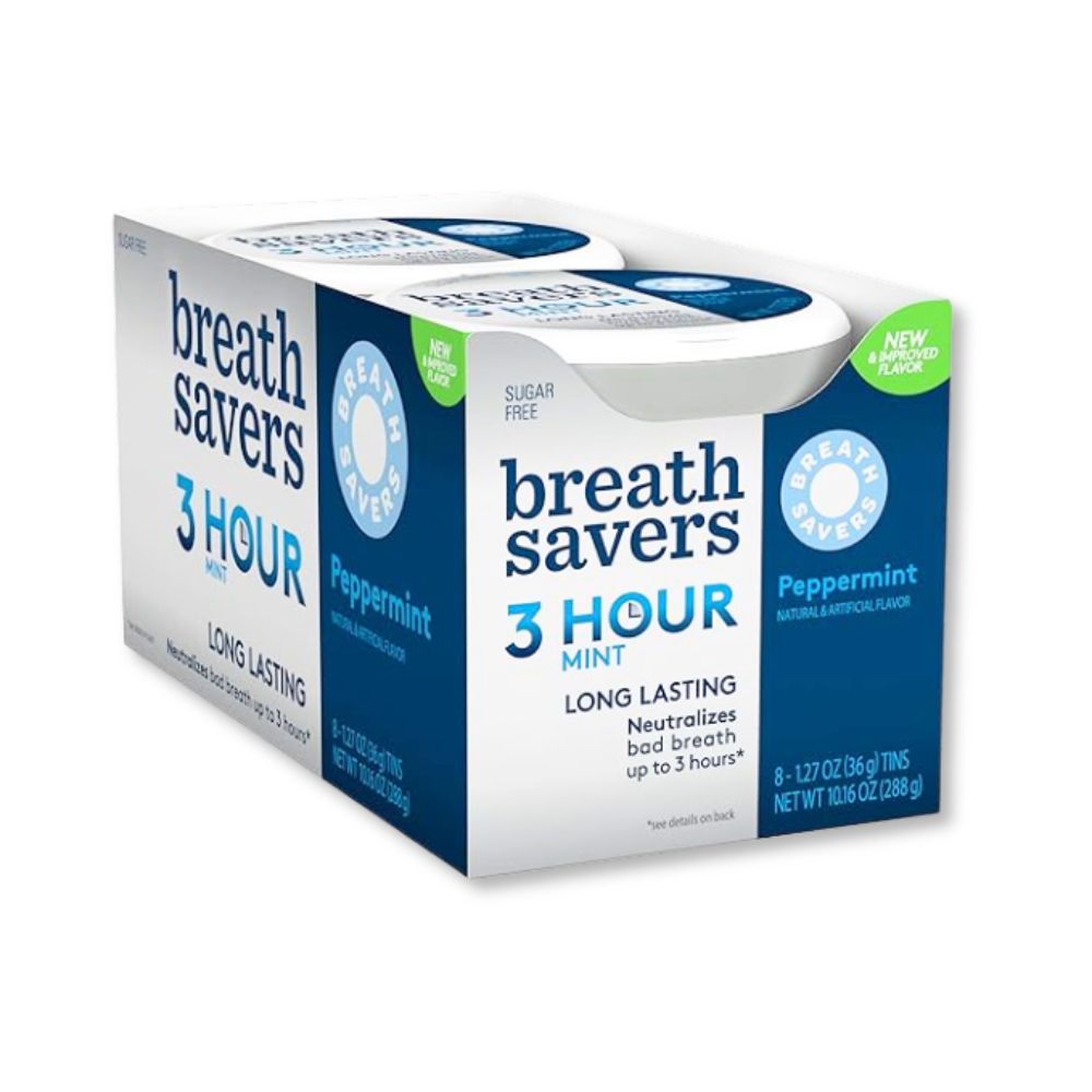 Breath Savers 3 Hour Mint Sugar Free Peppermint, 1.27 oz Tins – Candy ...