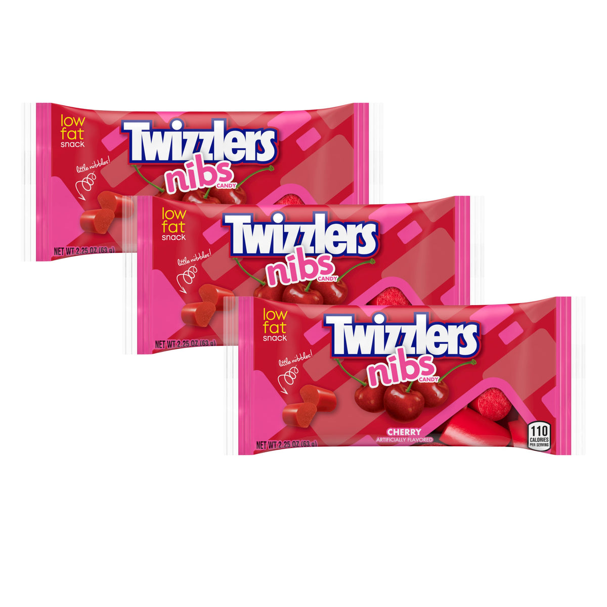 Twizzlers Nibs Cherry Licorice Style Chewy Candy – 2.25 oz Bag – Candy ...