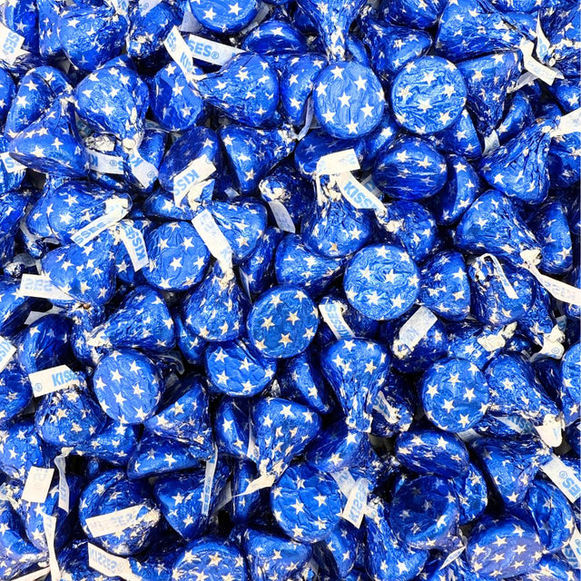 Hershey's Kisses Milk Chocolate – Blue Foils with Stars, Bulk Value Ba ...