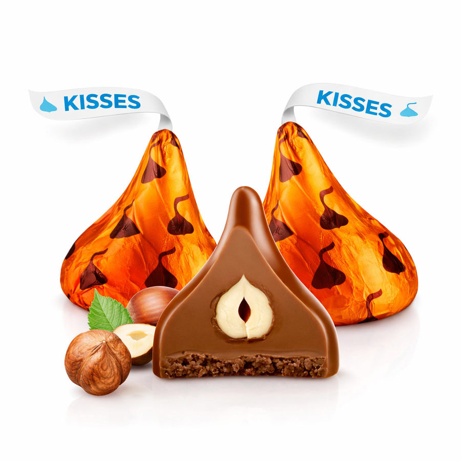 Hershey's Kisses Milk Chocolate with Hazelnut – Bulk Value Bag – Candy ...